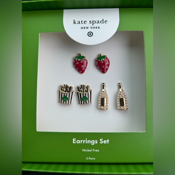 kate spade | Accessories | Kate Spade X Target Collab Earrings Set Red ...